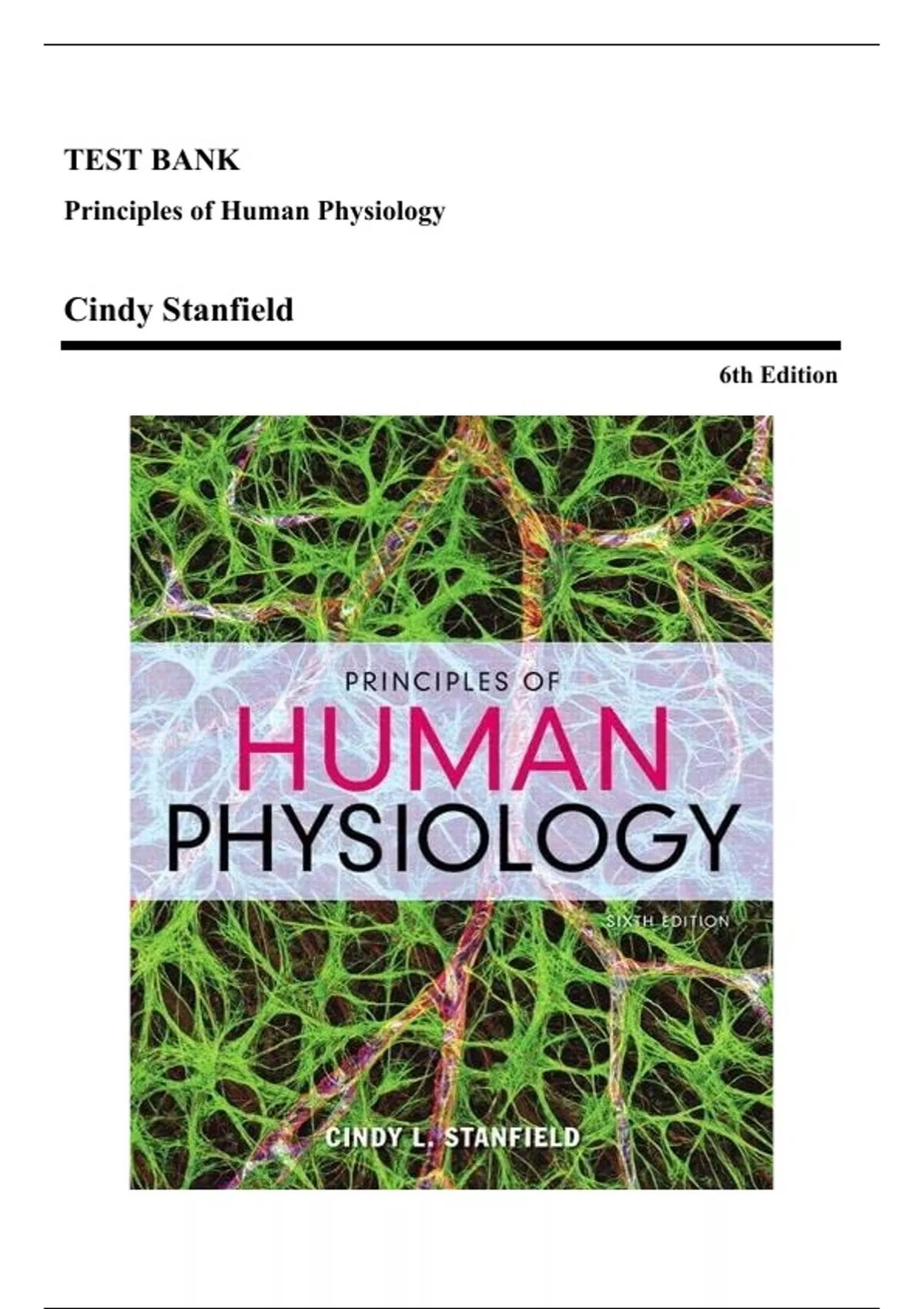 Test Bank for Principles of Human Physiology, 6th Edition by Cindy ...