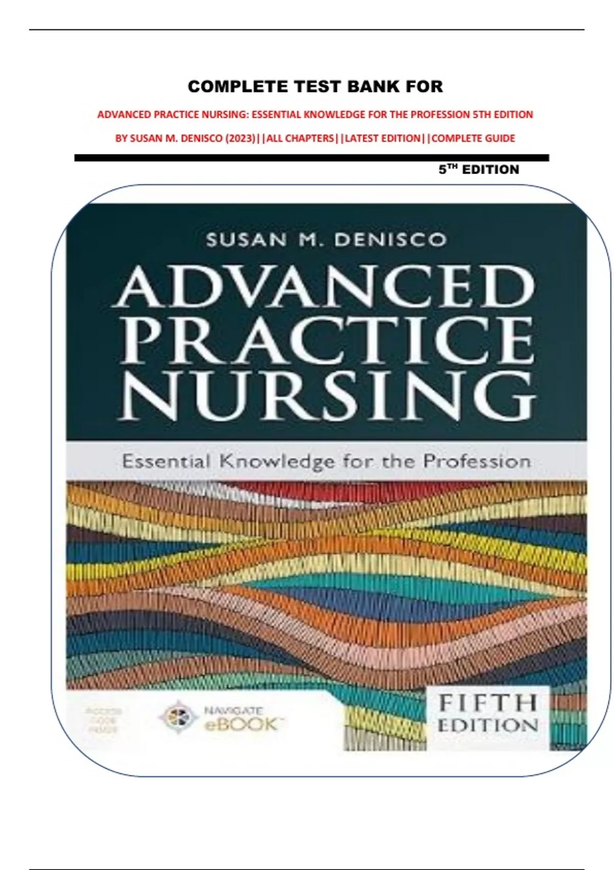 COMPLETE TEST BANK FOR ADVANCED PRACTICE NURSING: ESSENTIAL KNOWLEDGE ...
