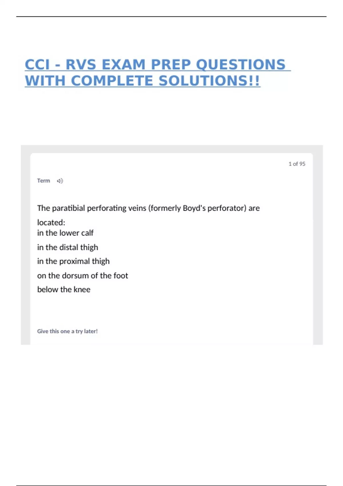 CCI - RVS EXAM PREP QUESTIONS WITH COMPLETE SOLUTIONS!! - Cci rvs ...