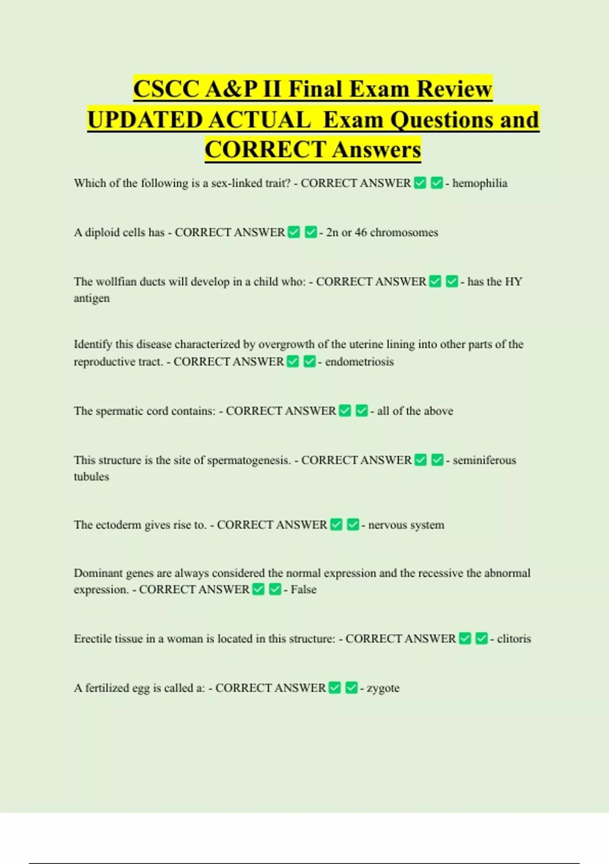 Cscc Aandp Ii Final Exam Review Updated Actual Exam Questions And Correct