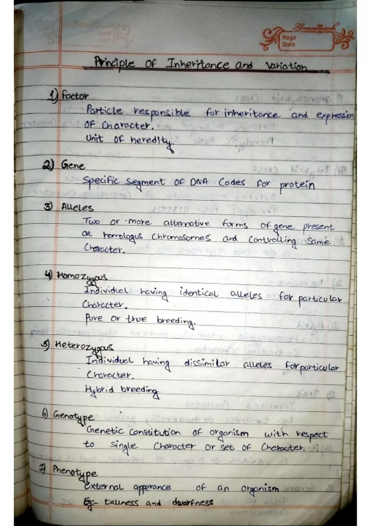 Summary Principle of Inheritance and Variati - Biology - Stuvia US