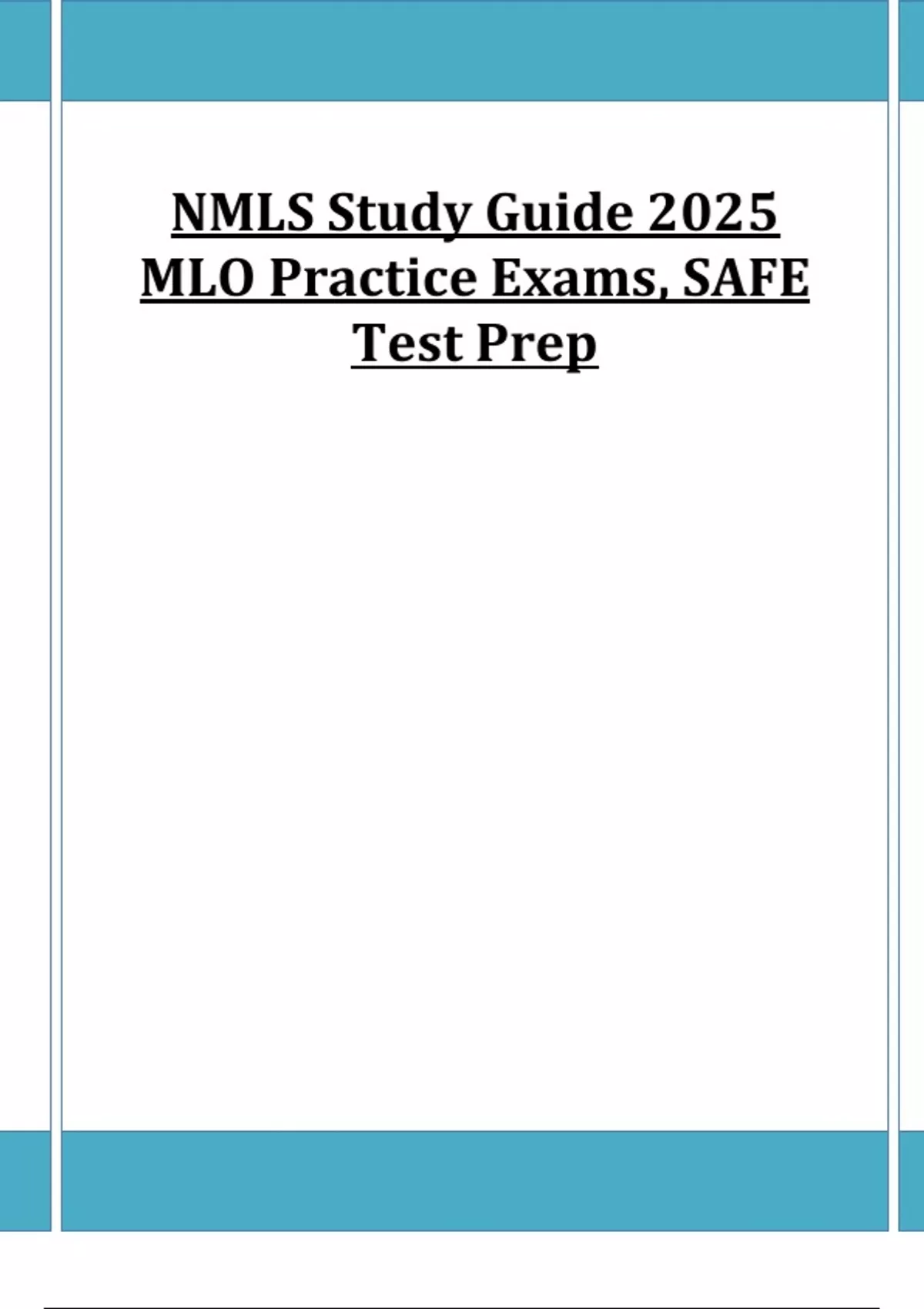 NMLS Study Guide 2025 MLO Practice Exams, SAFE Test Prep - NMLS 2025 ...