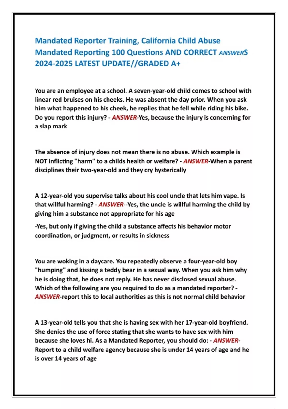 Mandated Reporter Training, California Child Abuse Mandated Reporting ...