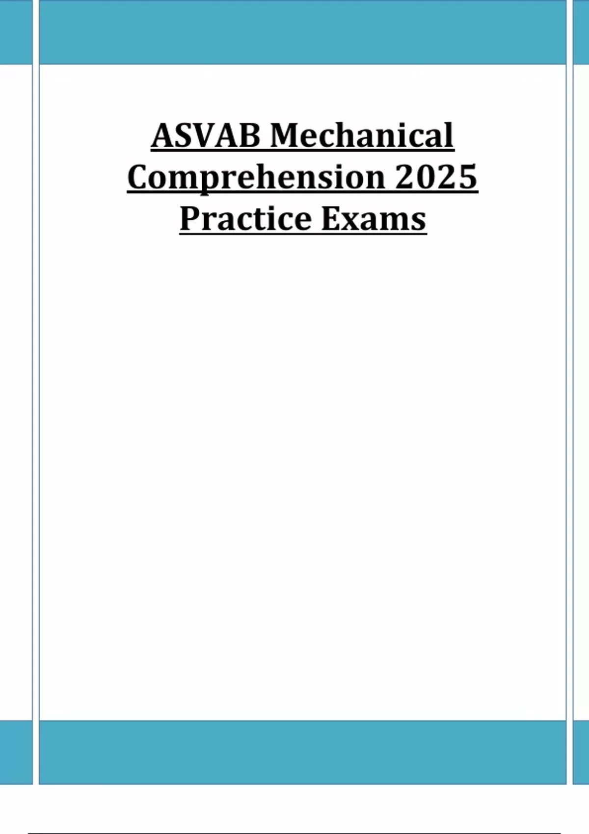 ASVAB Mechanical Comprehension 2025 Practice Exams - ASVAB Mechanical ...