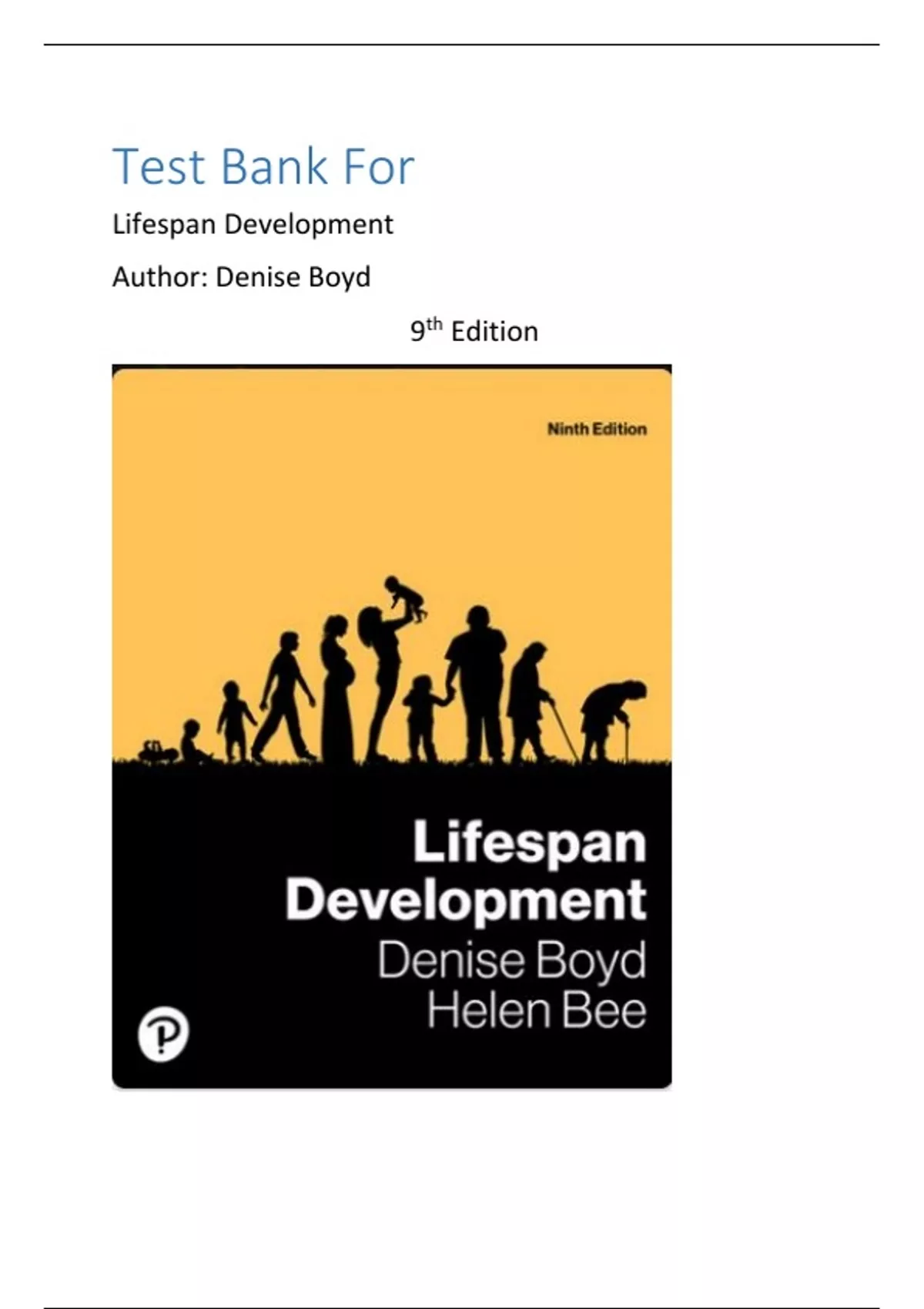 Test Bank For Lifespan Development, 9th Edition ( Denise Boyd, 2025 ...