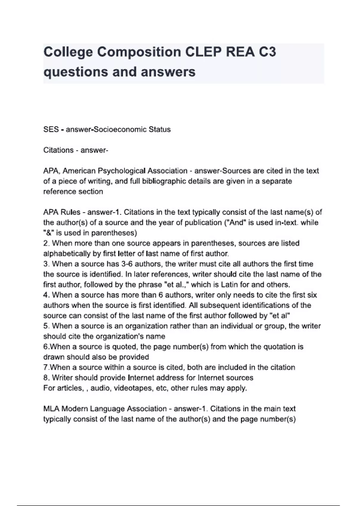 College Compositio with questions and answers - College Compositio ...