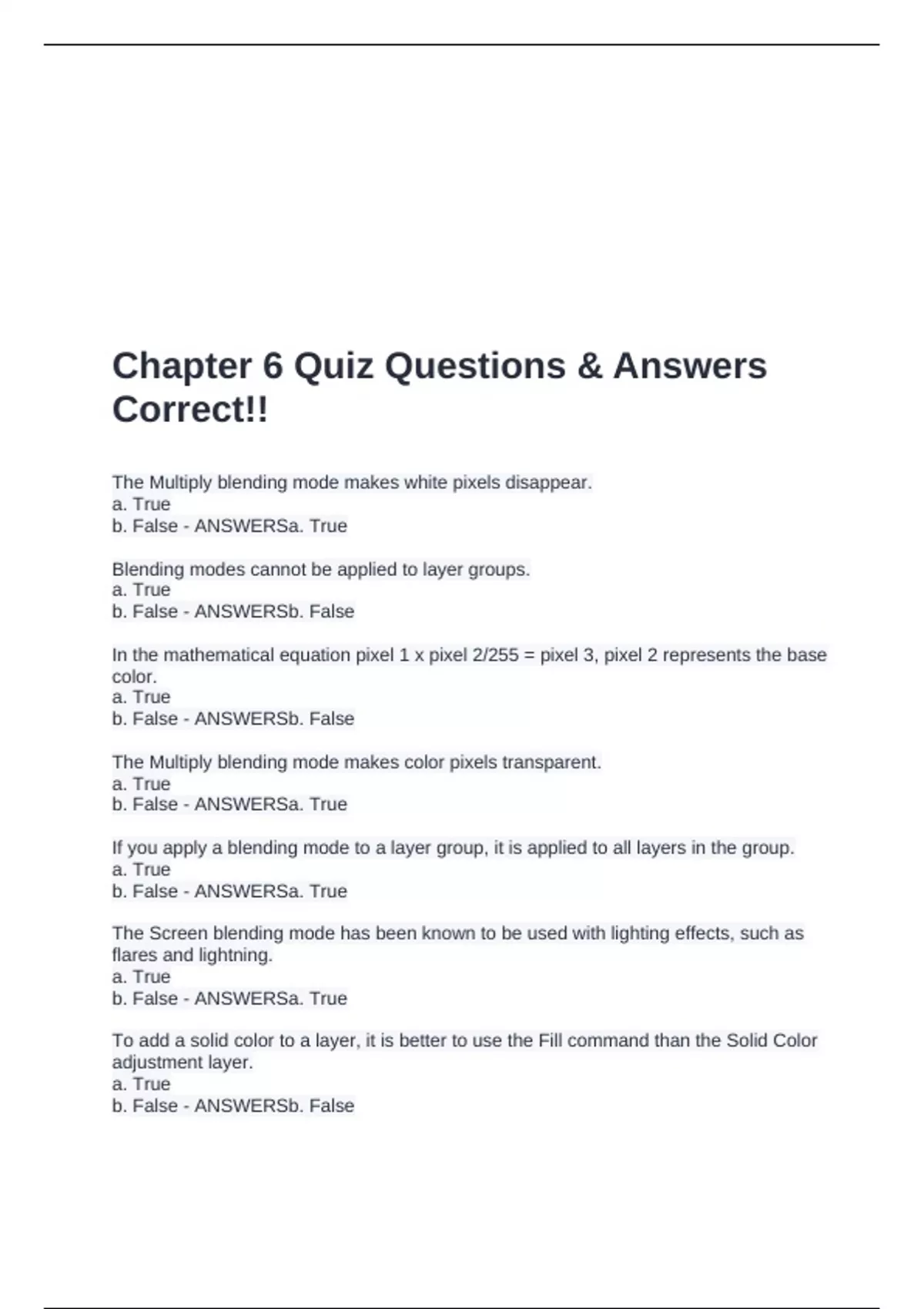 Chapter 6 Quiz Questions & Answers Correct!! - Chapter 6 - Stuvia US