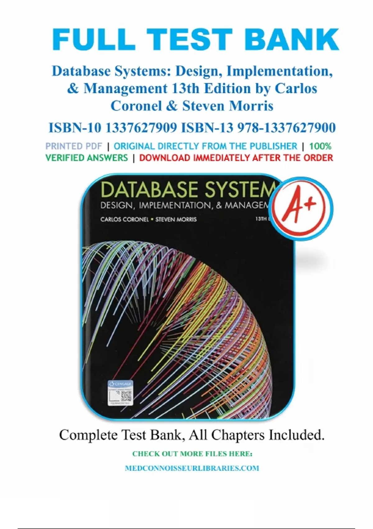 Test Bank For Database Systems Design Implementation And Management 13th Edition Carlos Coronel