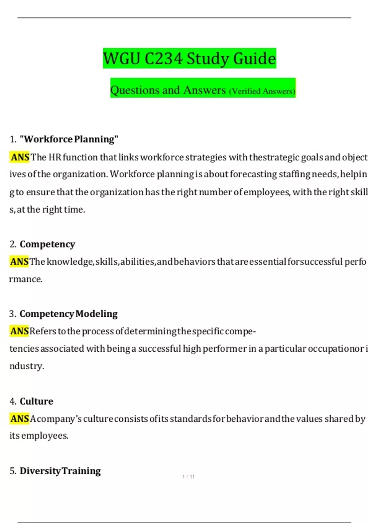 STUDY BUNDLE FOR WGU C234 Exams with Complete Solution | Verified ...
