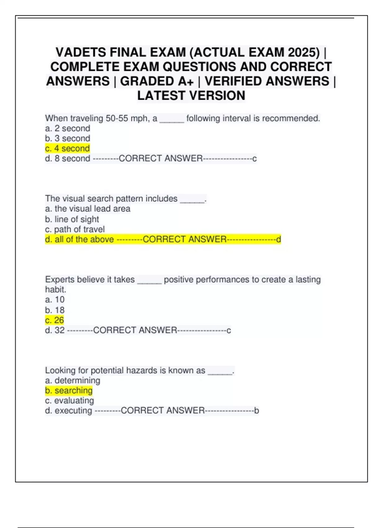VADETS FINAL EXAM (ACTUAL EXAM 2025) | COMPLETE EXAM QUESTIONS AND ...