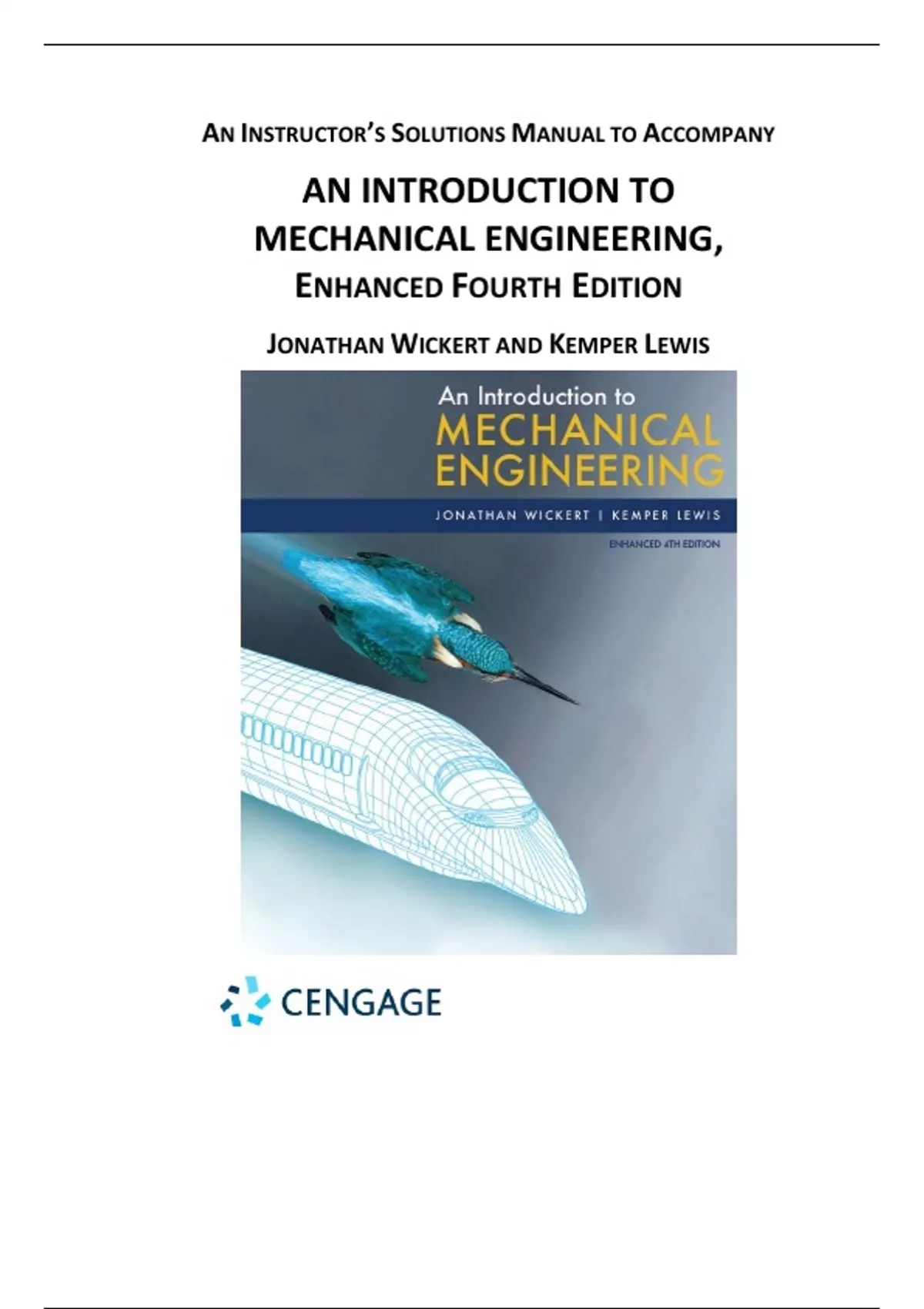 SOLUTIONS MANUAL An Introduction To Mechanical Engineering , Enhanced ...