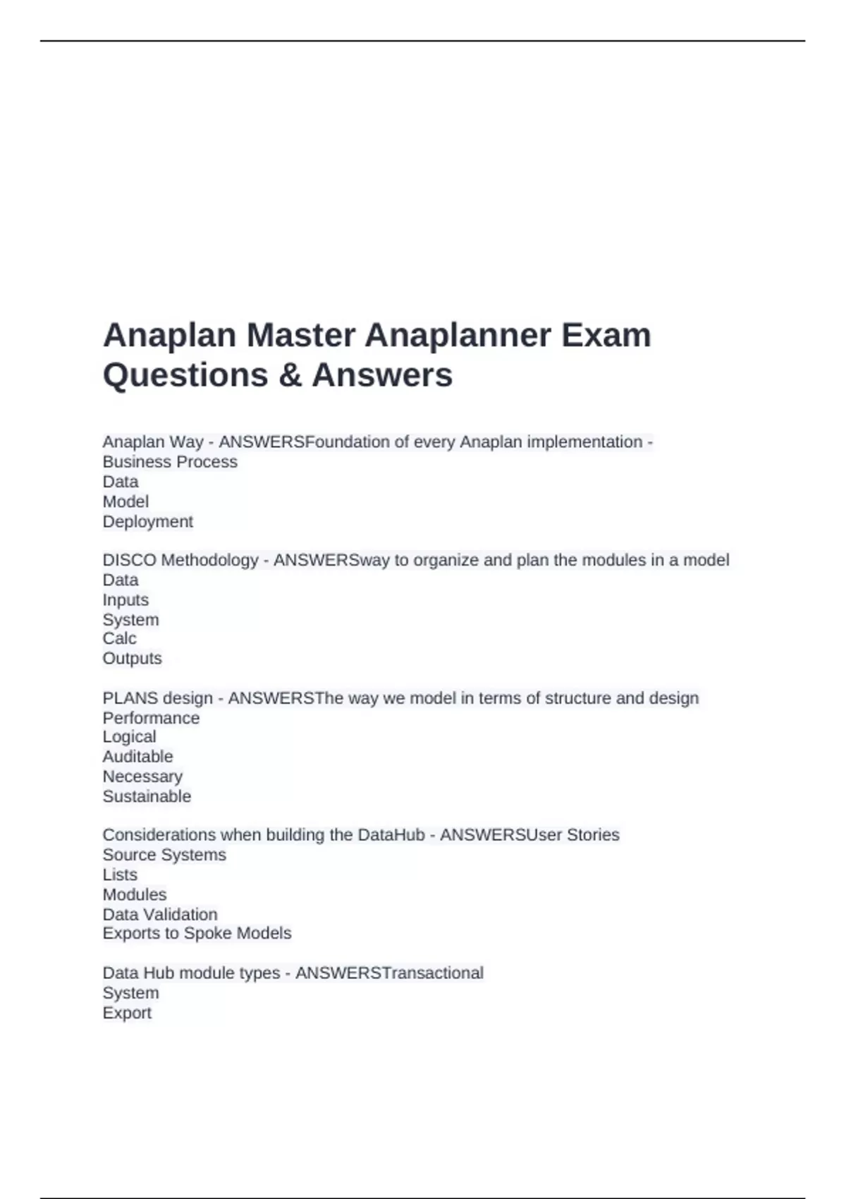 Anaplan Master Anaplanner Exam Questions & Answers - Anaplan Master ...