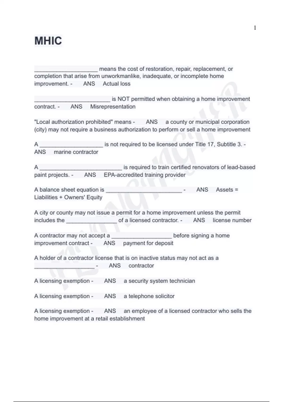 MHIC QUESTIONS & ANSWERS 2025 ( A+ GRADED 100% VERIFIED) - Maryland ...