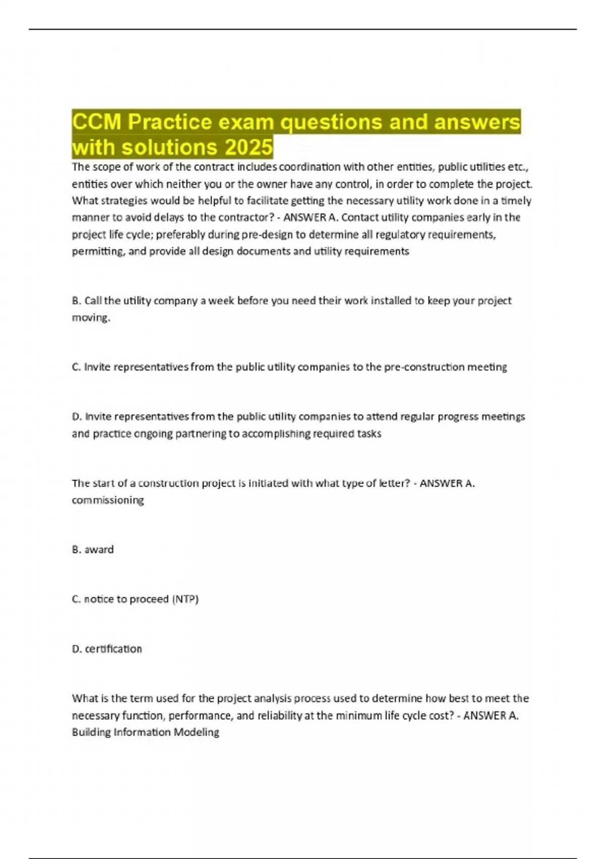 CGM-C Pre test questions and answers with solutions 2025 - CQM-C ...