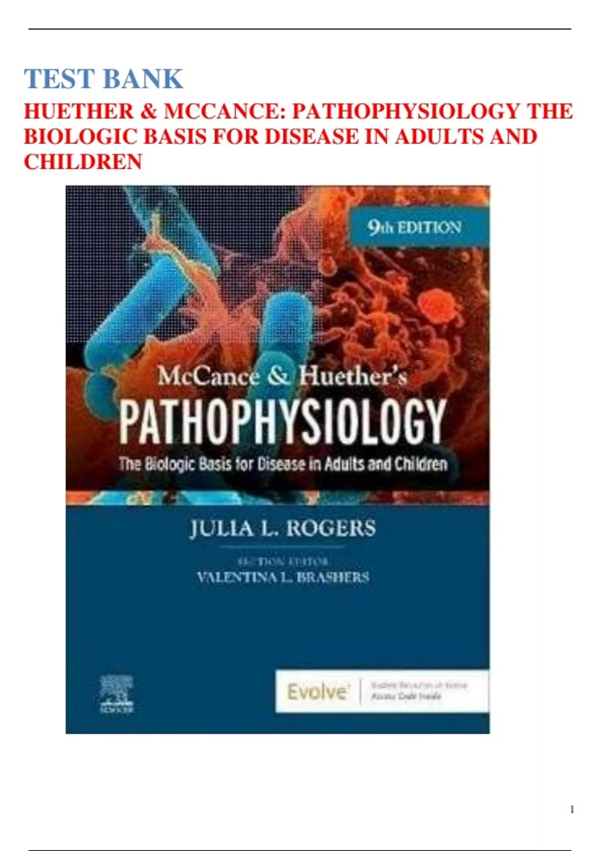 Test Bank For Mccance & Huether's Pathophysiology: The Biologic Basis ...