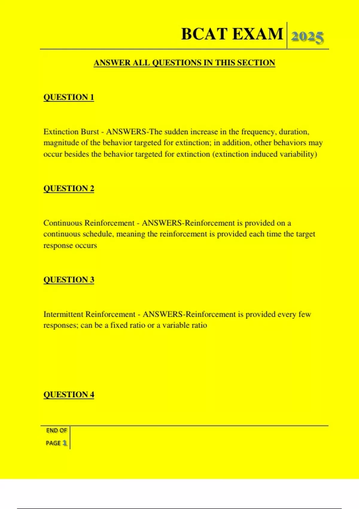 BCAT EXAM QUESTIONS AND ANSWERS 2025 - BCAT - Stuvia US