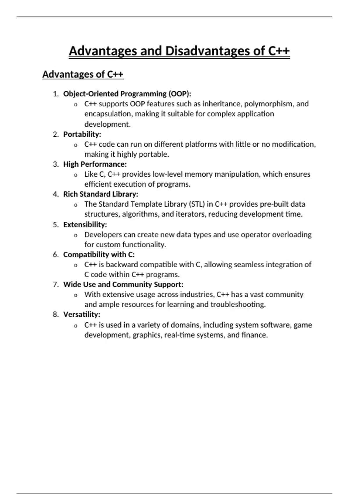 Advantages and Disadvantages of C++: A Quick Overview - COMPUTER ...