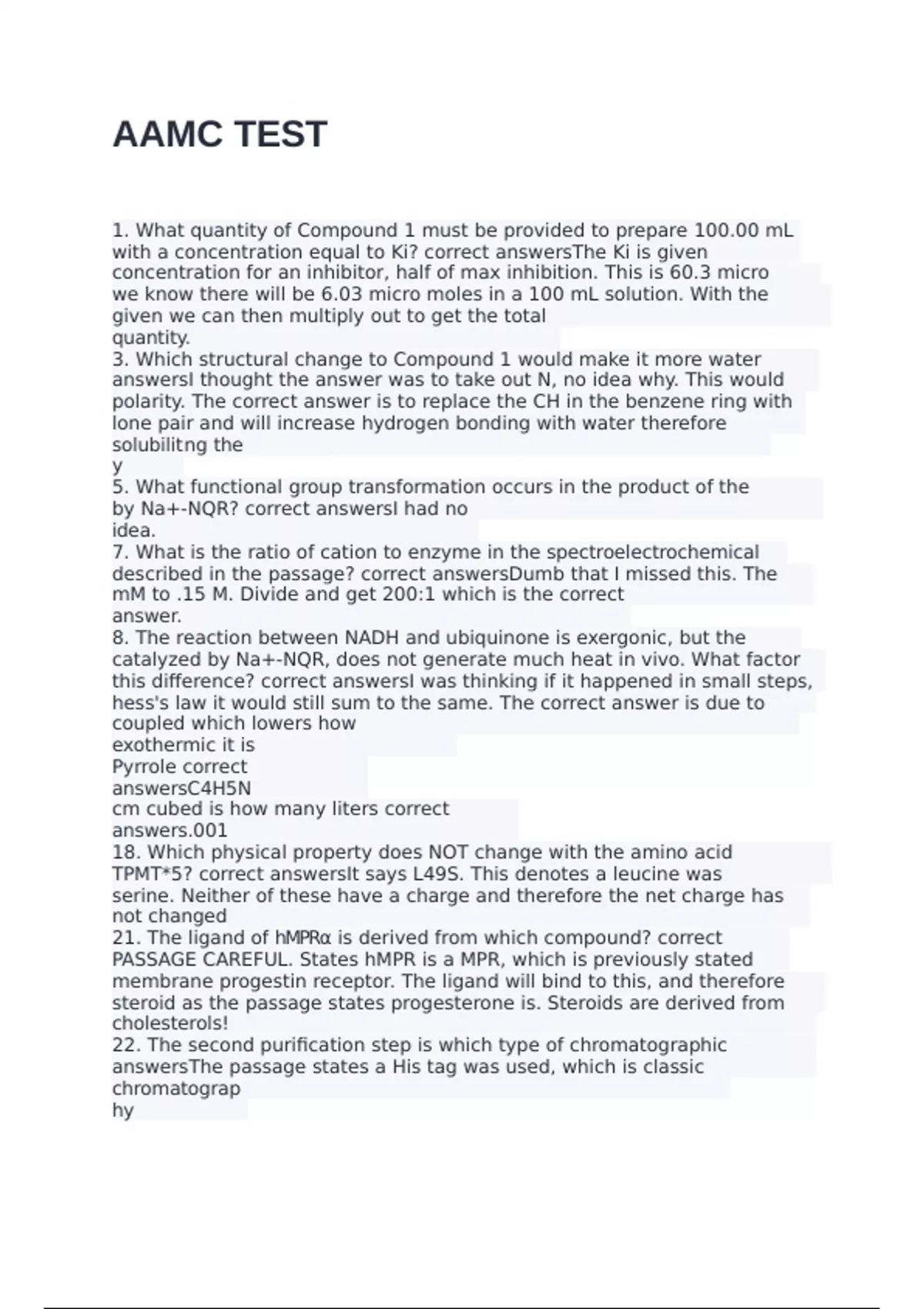 AAMC EXAM WITH 100% CORRECT ANSWERS 2025 - AAMC TEST56 - Stuvia US