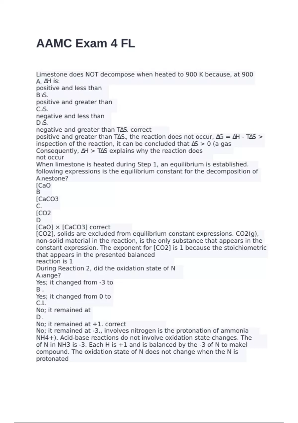 AAMC Exam 4 FL WITH 100% CORRECT ANSWERS 2025 - AAMC Exa - Stuvia US