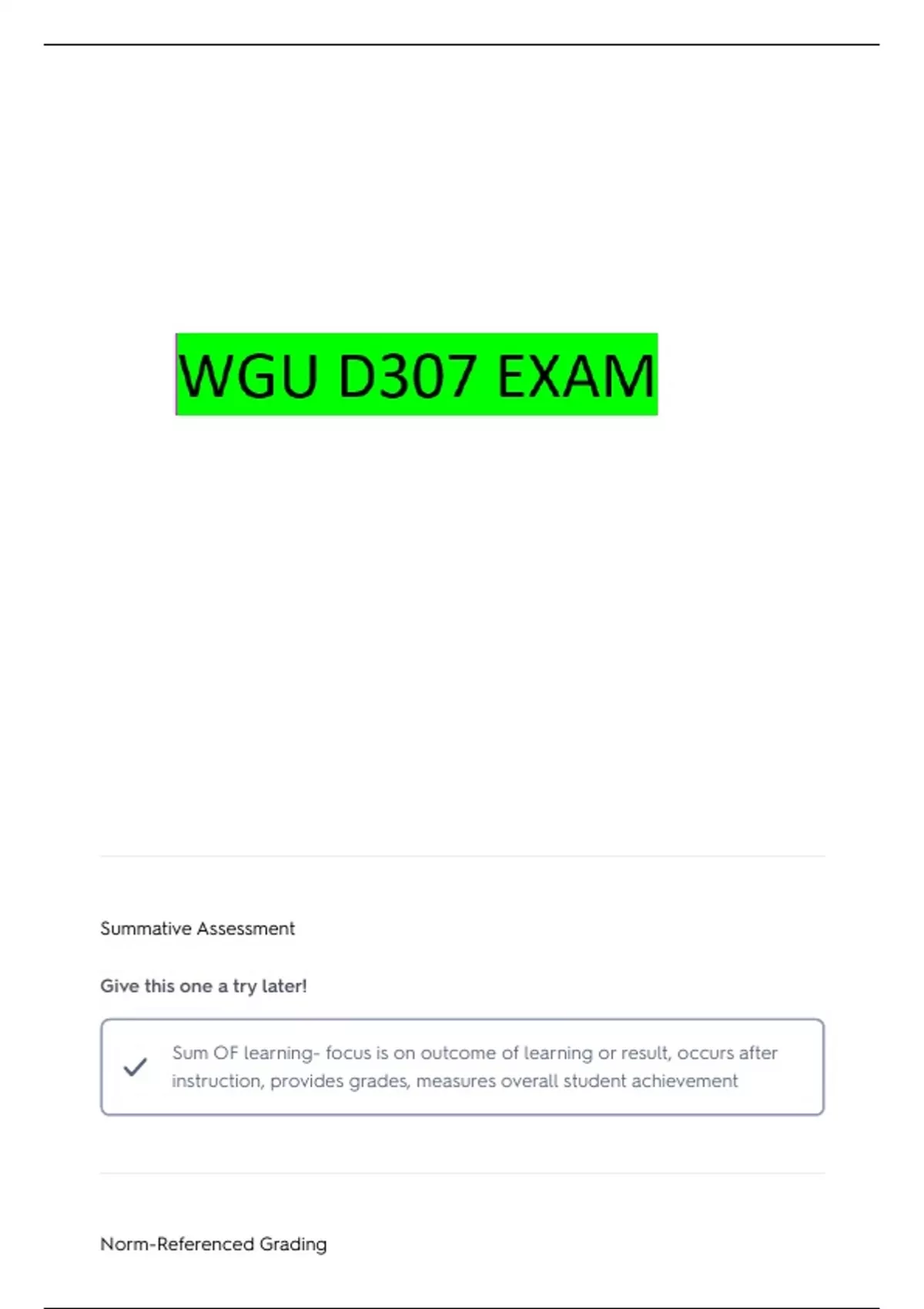 WGU D307 EDUCATIONAL PSYCHOLOGY & DEVELOPMENT OF CHILDREN AND ...
