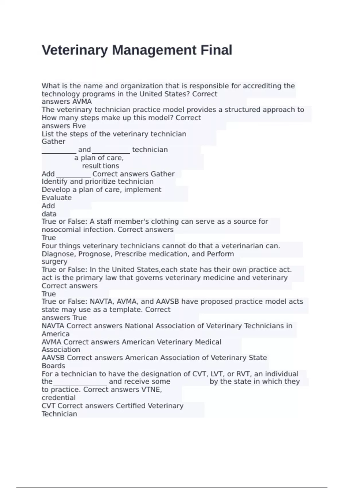 Veterinary Management Final exam with 100% correct answers 2025 ...