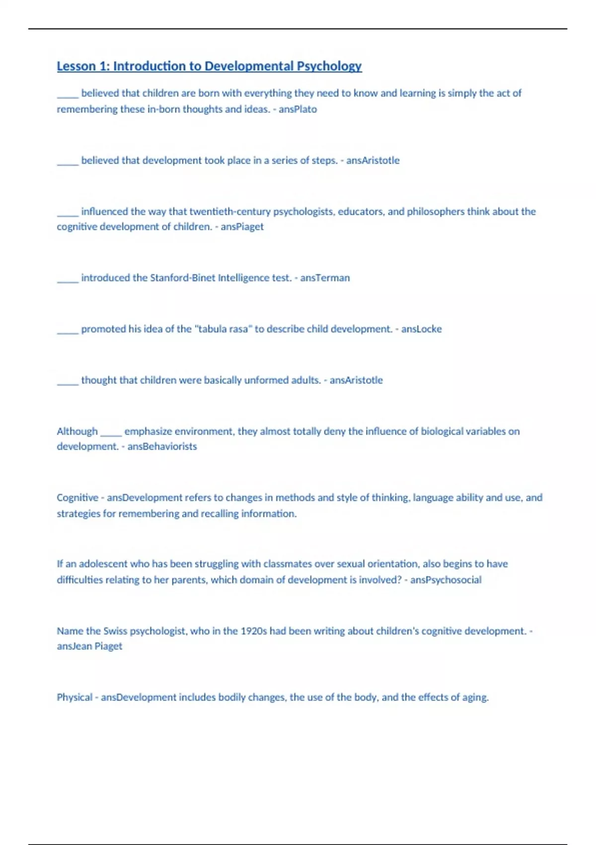 Lesson 1: Introduction to Developmental Psychology - A level Psychology ...