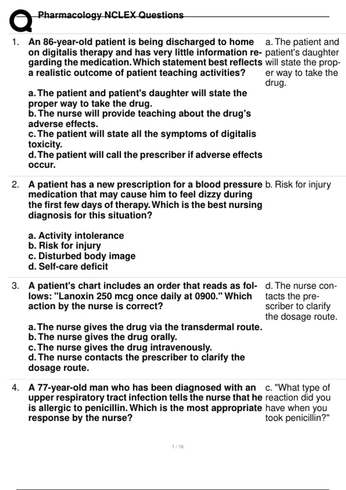 NCLEX VERIFIED QUESTIONS&ANSWERSSTUDY GUIDE|REVIEW QUESTIONS| |A GRADE ...