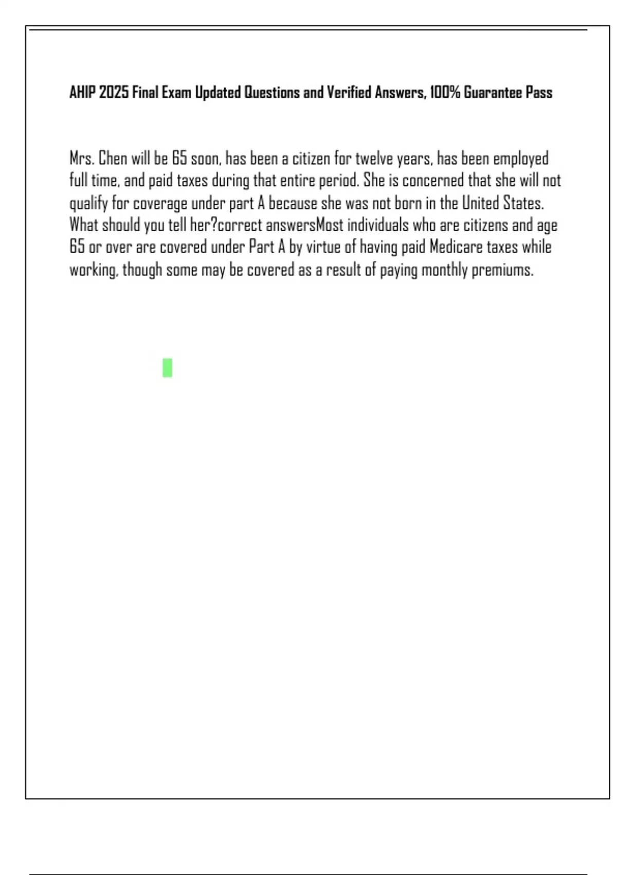 AHIP 2025 Final Exam Updated Questions and Verified Answers, 100% ...