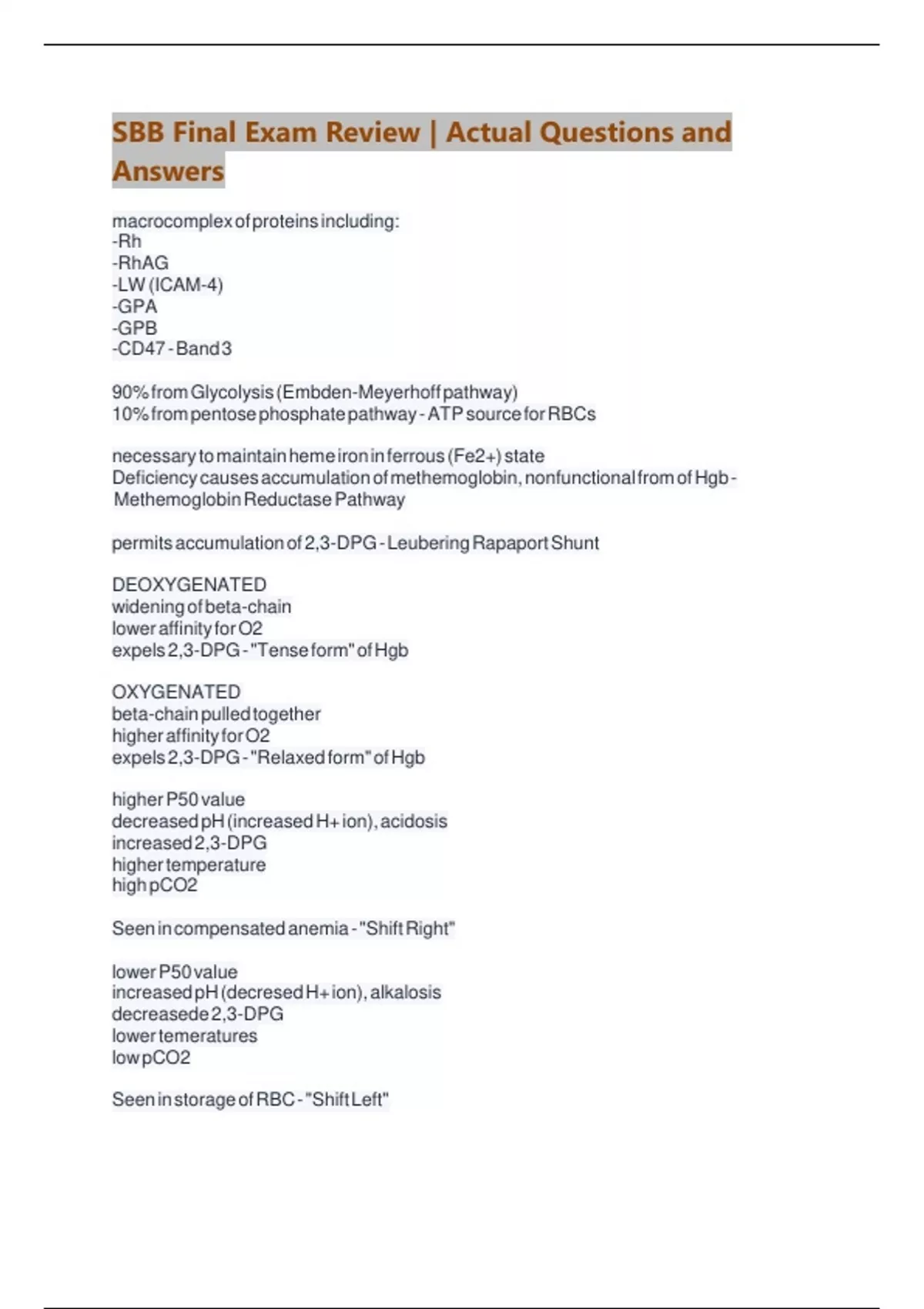 SBB Final Exam | Actual Questions and Answers Latest Updated 2024/2025 ...