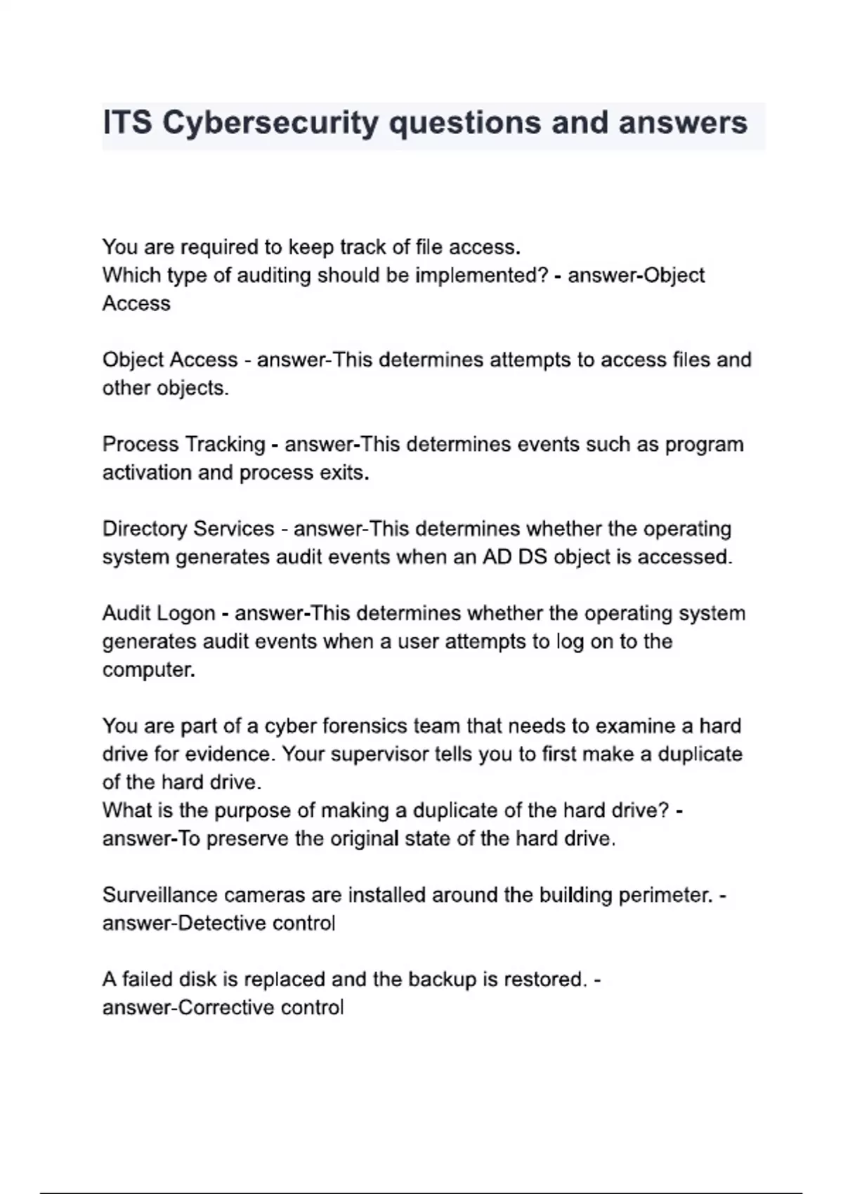 Cyber Security Exam Practice questions with correct answers 2024 ...