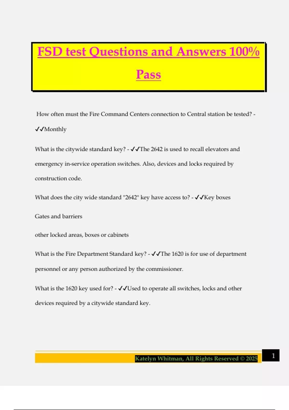 FSD test Questions and Answers 100% Pass - FSD - Stuvia US