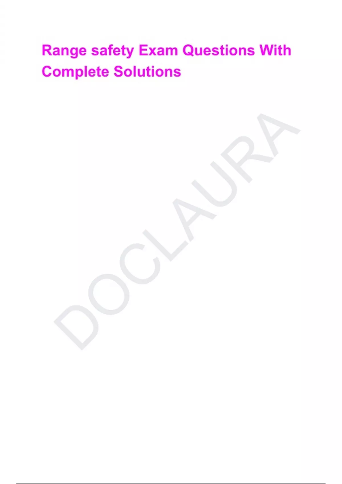 Range safety Exam Questions With Complete Solutions - Range Safety ...