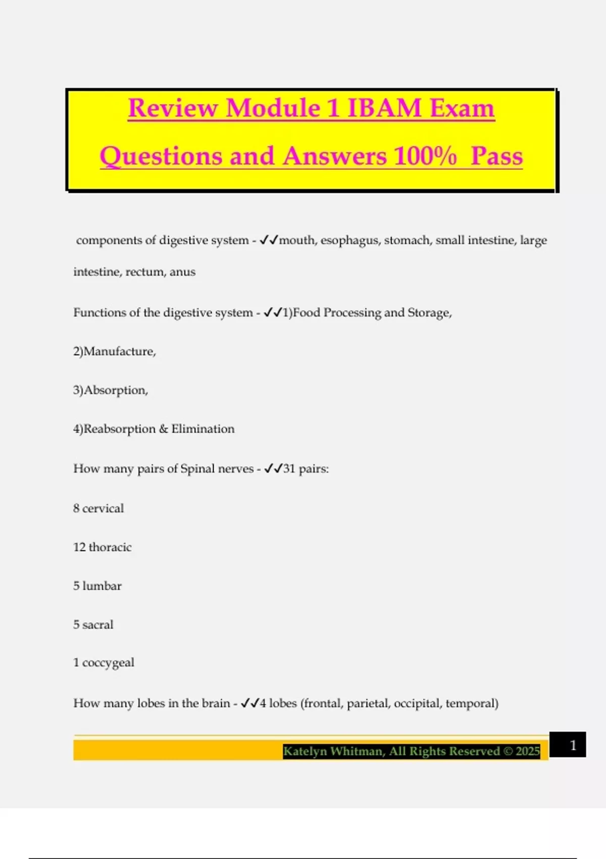 Review Module 1 IBAM Exam Questions and Answers 100% Pass - IBAM ...
