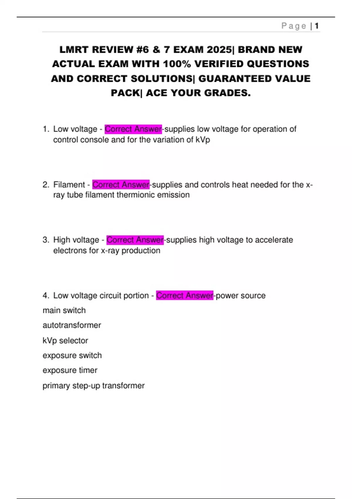 LMRT REVIEW #6 & 7 EXAM 2025| BRAND NEW ACTUAL EXAM WITH 100% VERIFIED ...