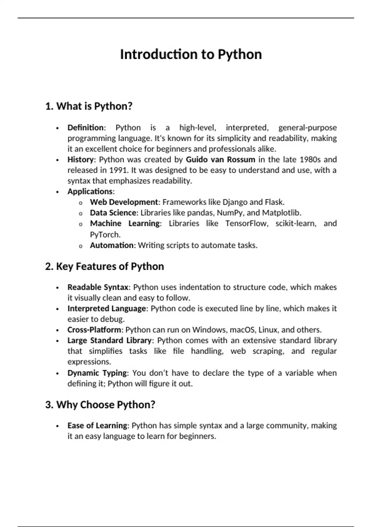 Introduction to Python: A Guide with Examples - CS 101 - Stuvia US