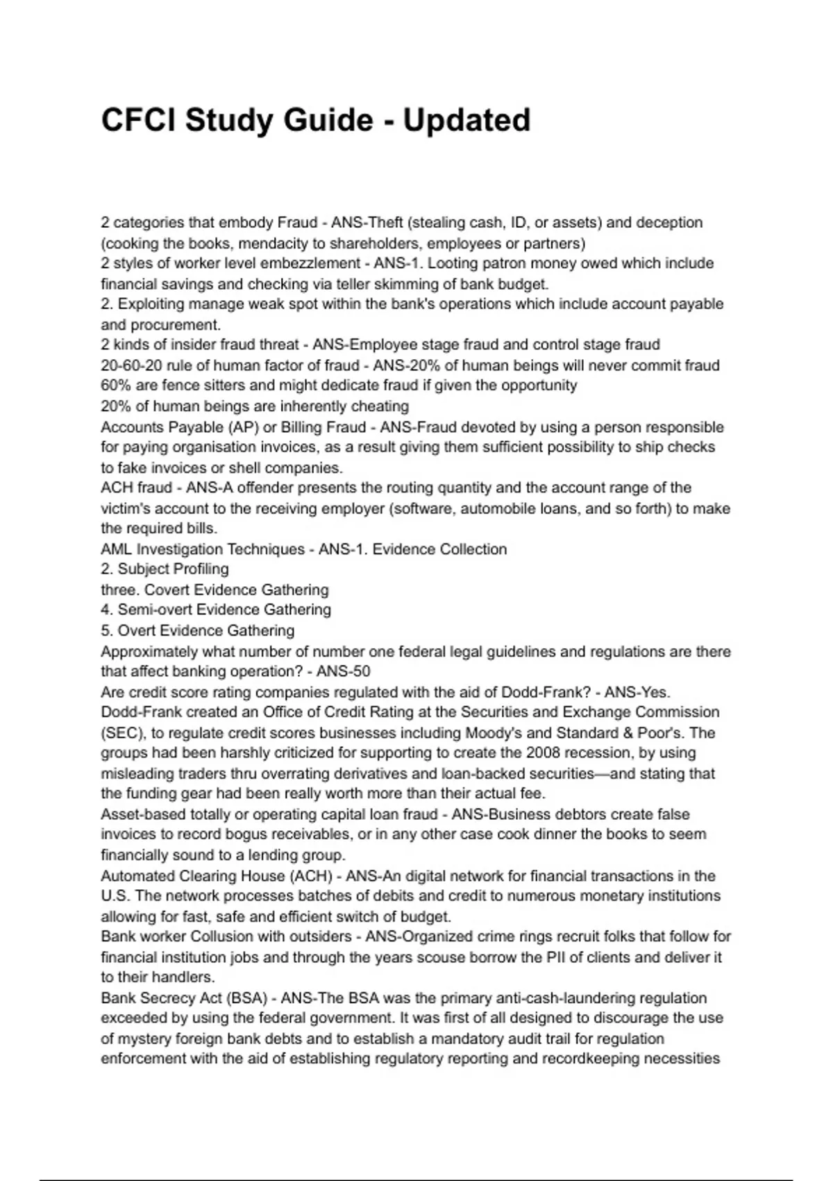 Comprehensive 2025 CFCI Exam NEWEST 2025/2026 ACTUAL EXAM COMPLETE QUESTIONS AND CORRECT ...