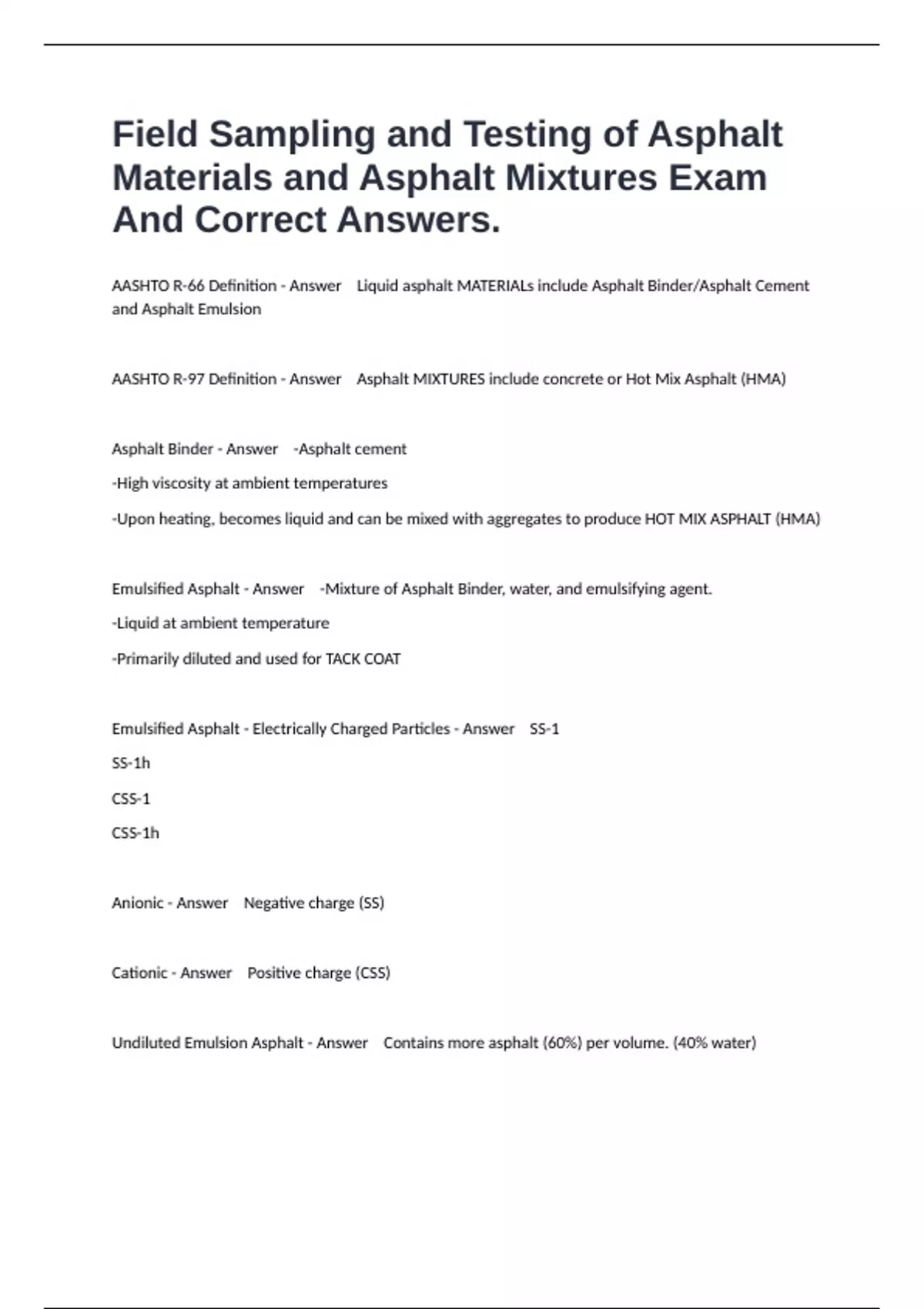 Field Sampling and Testing of Asphalt Materials and Asphalt Mixtures ...