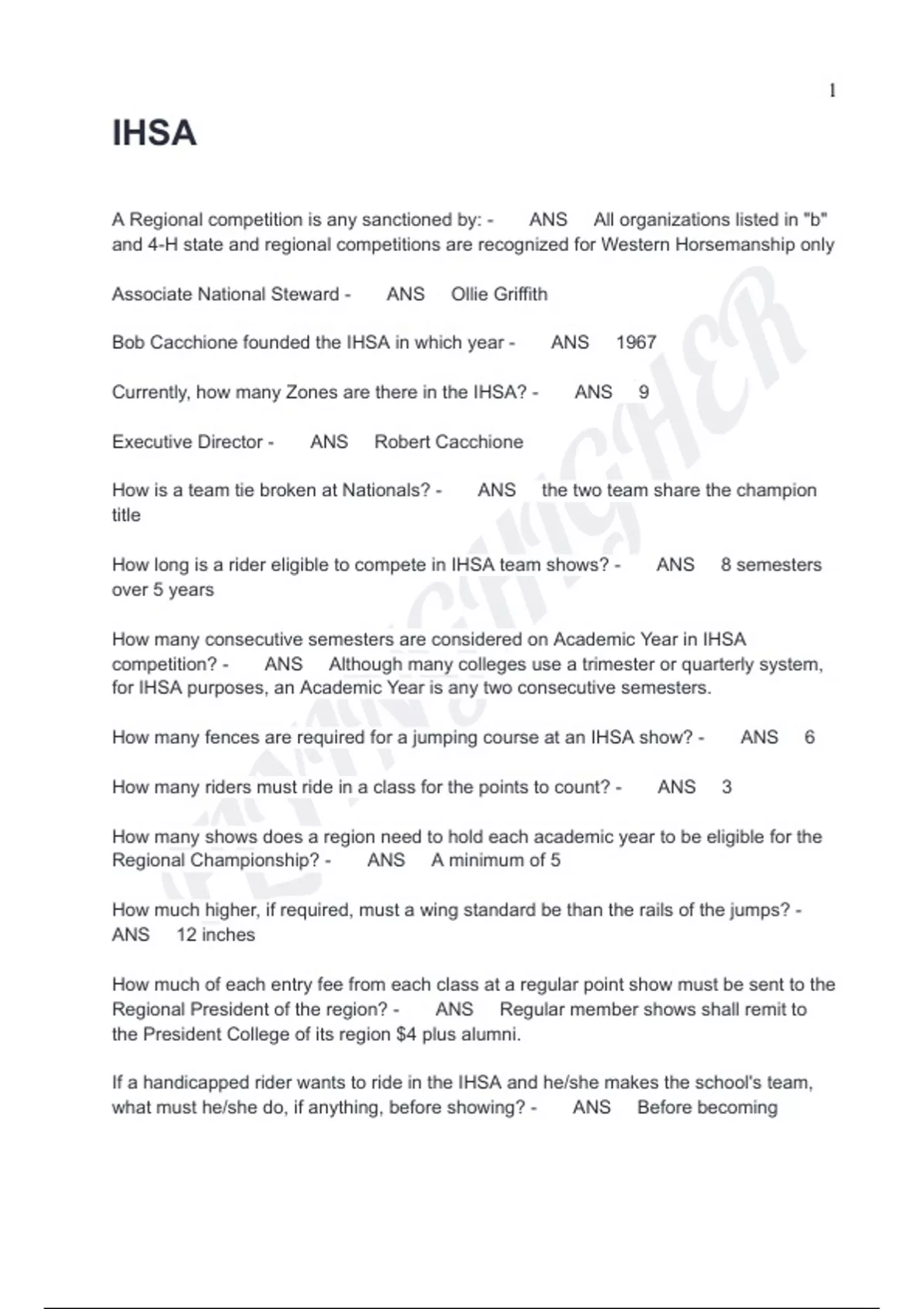 IHSA Questions & ANSWERS 2025 ( A+ GRADED 100% VERIFIED) - IHSA - Stuvia US