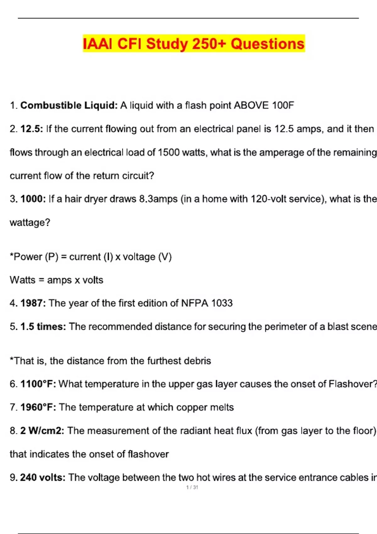 IAAI CFI Study (Latest 2025 / 2026 Update) Questions and Verified ...