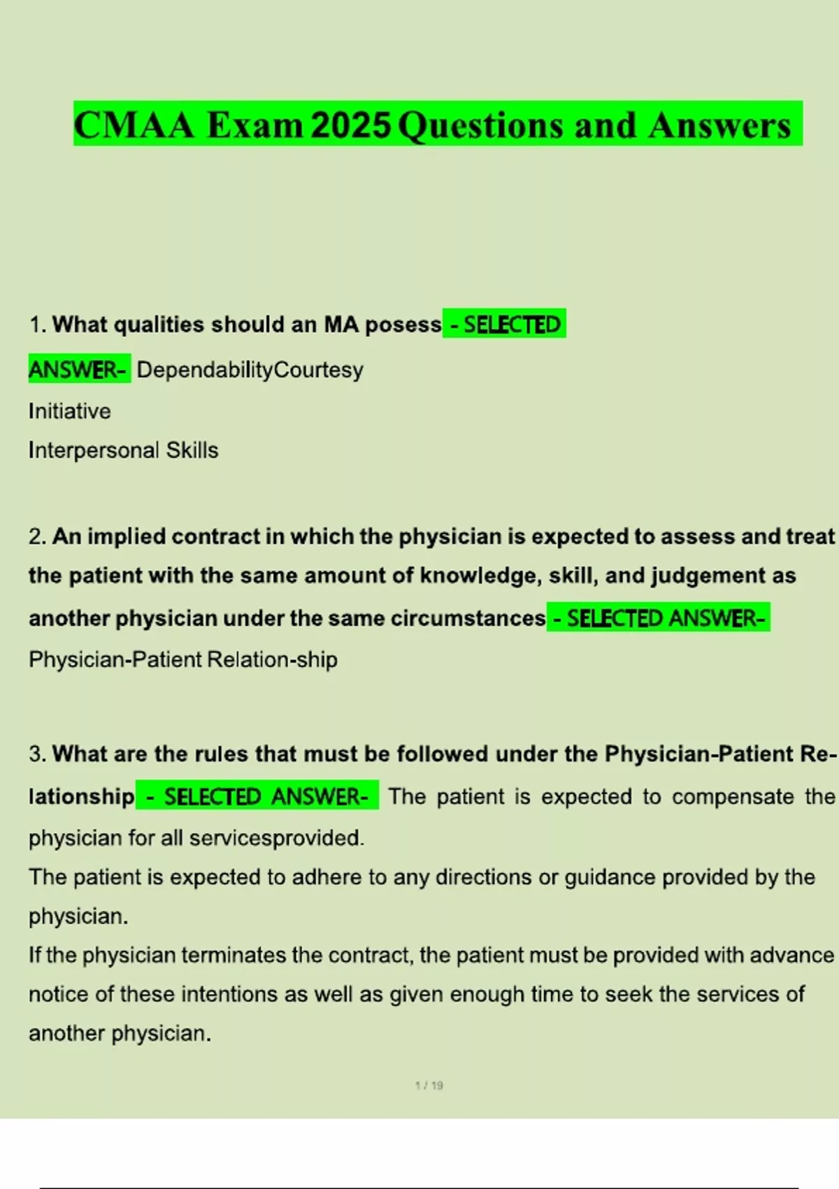 CMAA Exam 2025 Questions and Answers - CMIT/Connstruction management in training CMAA - Stuvia US