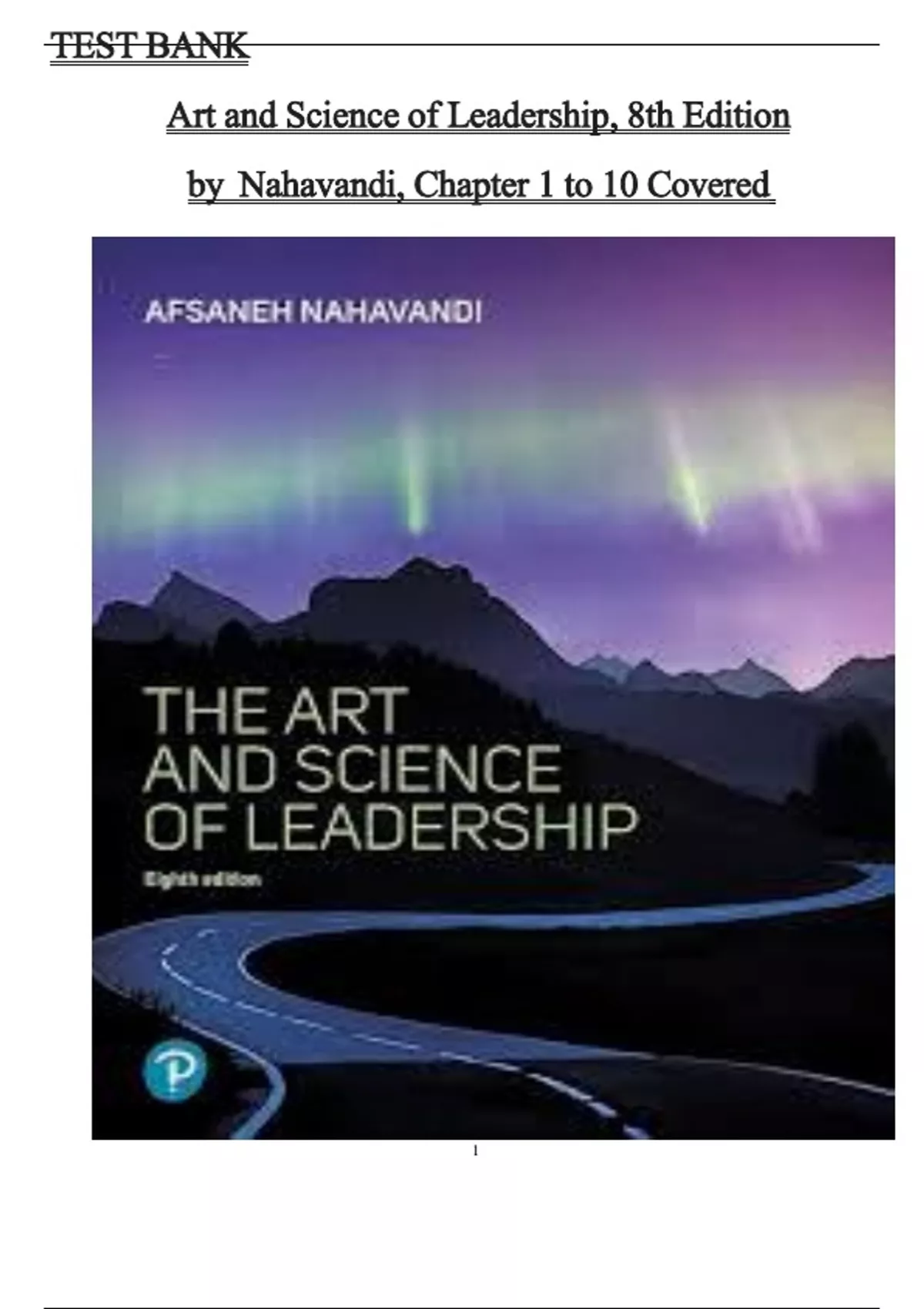 TEST BANK Art and Science of Leadership, 8th Edition by Nahavandi ...
