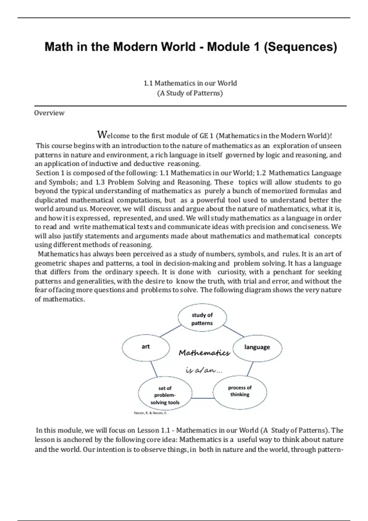 Math in the Modern World - Module 1 (Sequences) 2025 - Math in modern ...