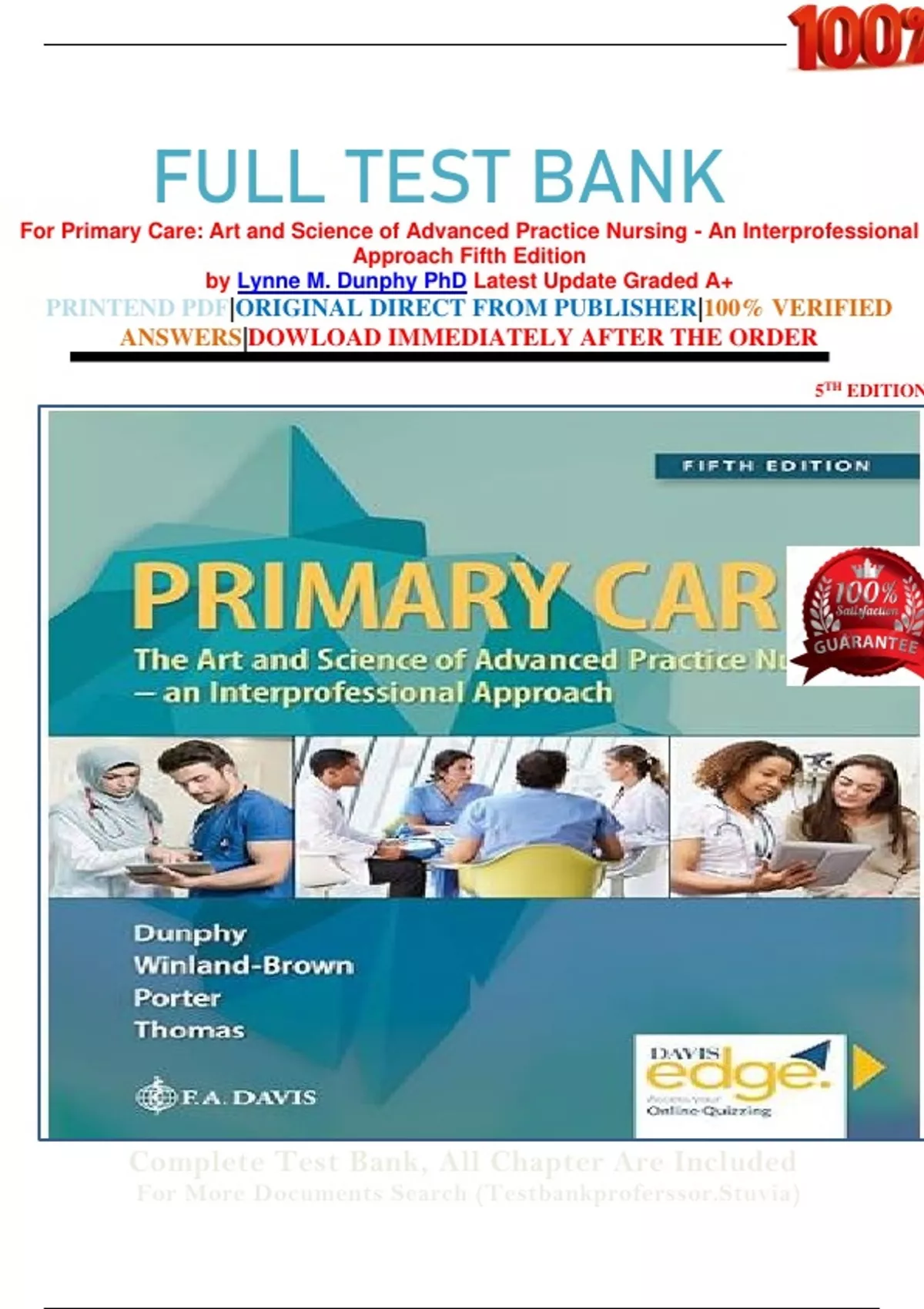 FULL TEST BANK For Primary Care: Art and Science of Advanced Practice ...