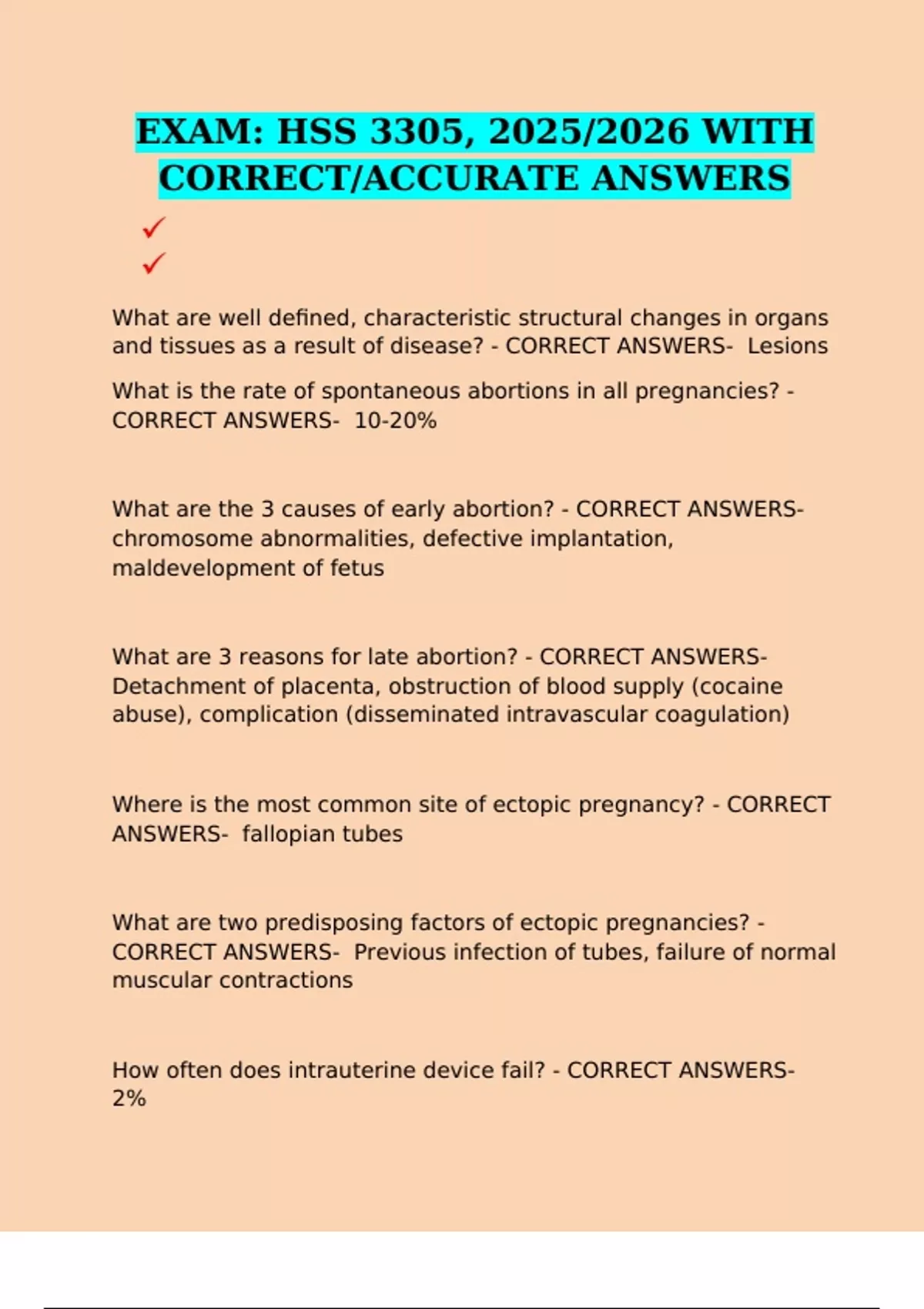 EXAM: HSS 3305, 2025/2026 WITH CORRECT/ACCURATE ANSWERS - HSS 3305 ...