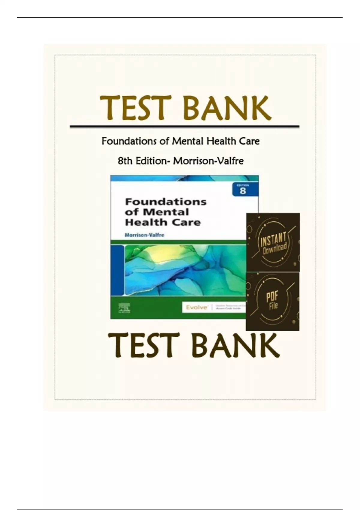 Test Bank Resources For- Foundations of Mental Health Care, 8th Edition ...