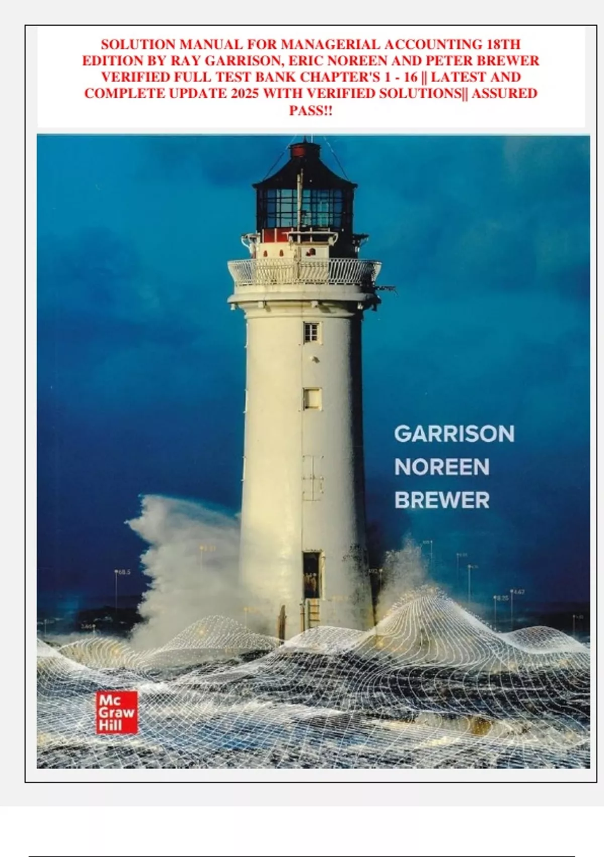 SOLUTION MANUAL FOR MANAGERIAL ACCOUNTING 18TH EDITION BY RAY GARRISON ...