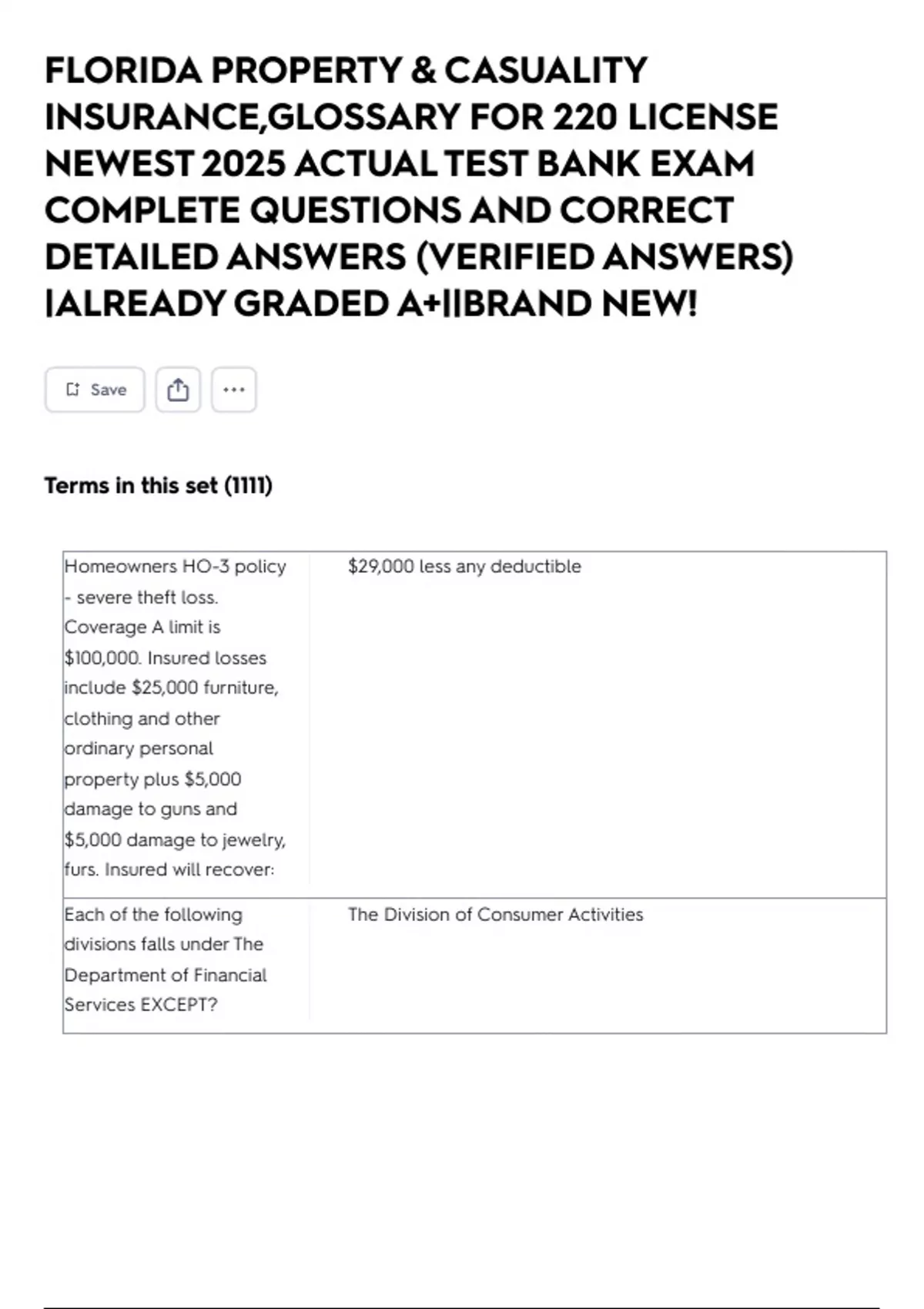 FLORIDA PROPERTY & CASUALITY INSURANCE,GLOSSARY FOR 220 LICENSE NEWEST ...