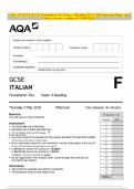 AQA GCSE ITALIAN Foundation Tier Paper 3 Reading MAY 2024 Question ...