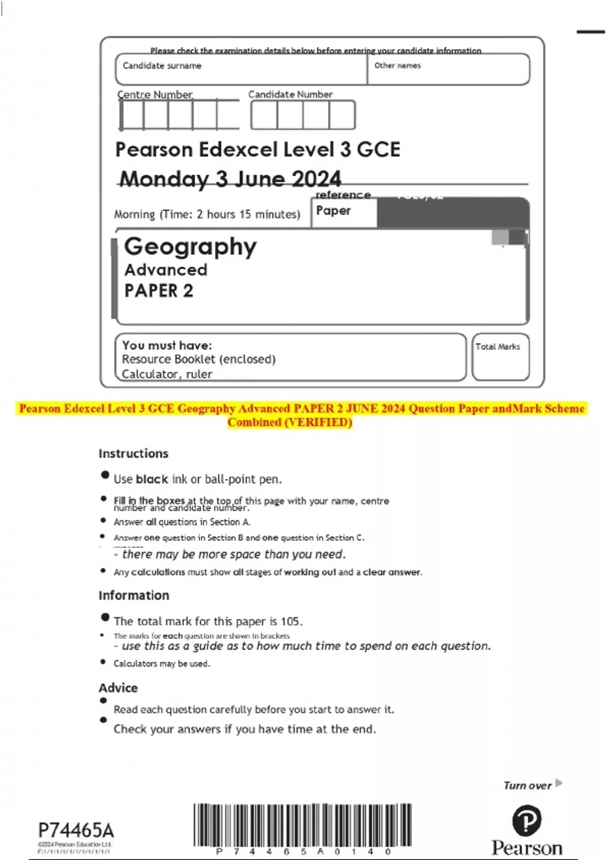 AQA GCSE CHINESE (MANDARIN) Foundation Tier Paper 3 Reading MAY 2024 ...