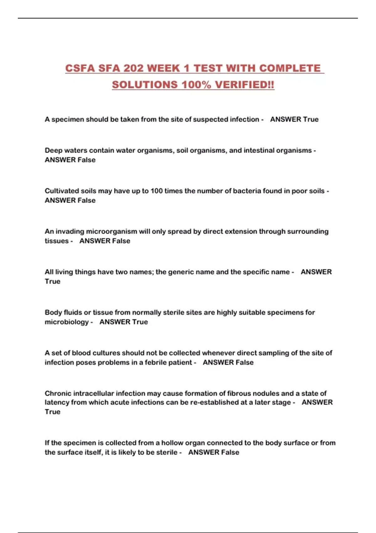 CSFA SFA 202 WEEK 1 TEST WITH COMPLETE SOLUTIONS 100% VERIFIED!! - CSFA ...